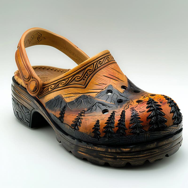 Land Art Style , Clogs , Isolated on White Background , High Resolution ...