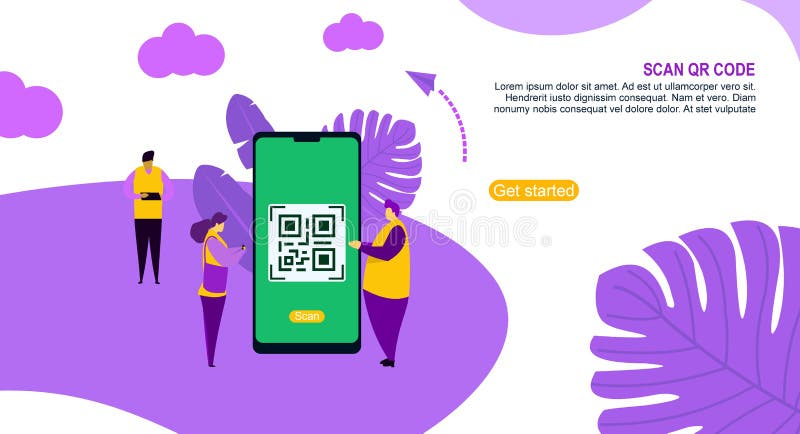 Illustration of Landing Page Qr Search Code Editorial Image ...
