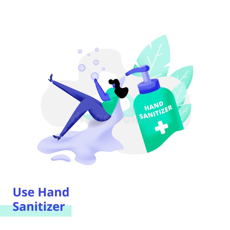 Illustration of Landing Page Use Hand Sanitizer Stock Vector ...