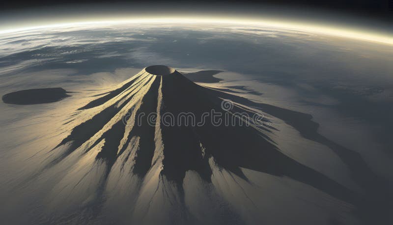 Illustration of the Landscape from Land To Space. Stock Illustration ...