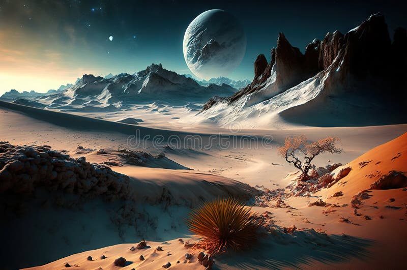 Illustration of the Landscape on Other Planet Stock Illustration ...