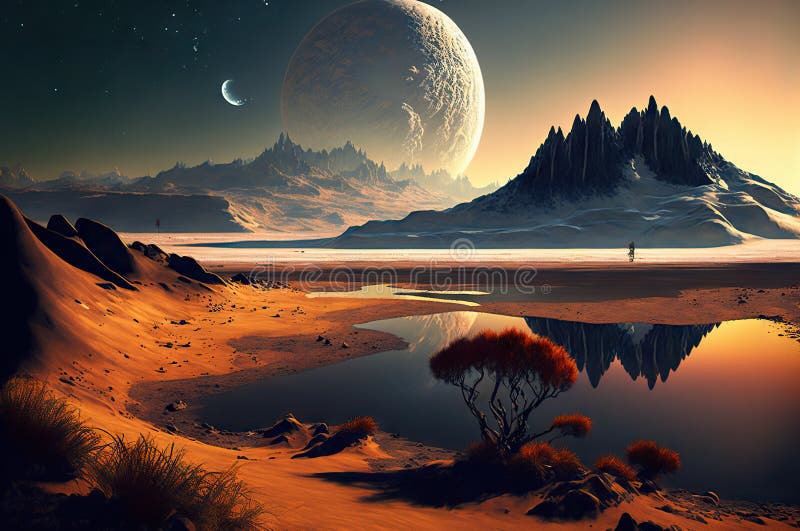 Illustration of the Landscape on Other Planet Stock Illustration ...