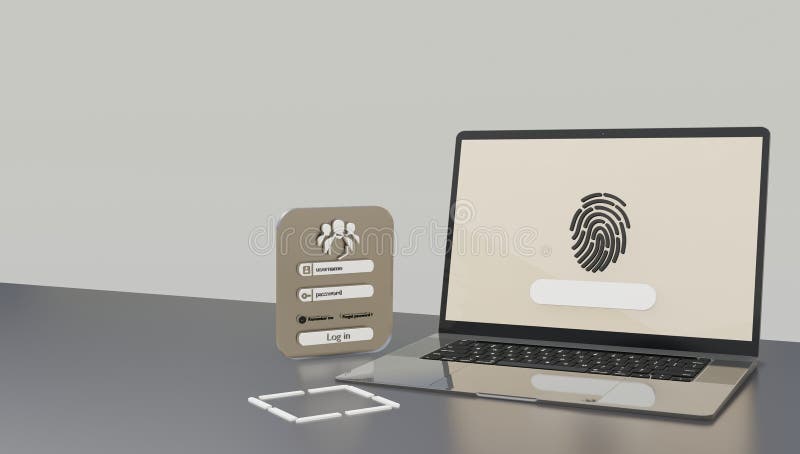 Illustration of a Laptop with a Clear Black Background Themed it Data ...