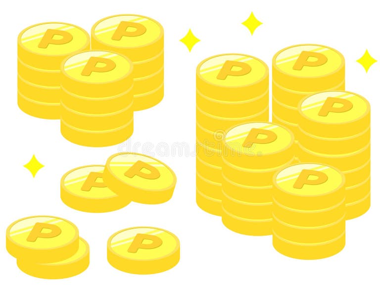 Illustration of a Large Amount of Point Coins. Stock Vector ...