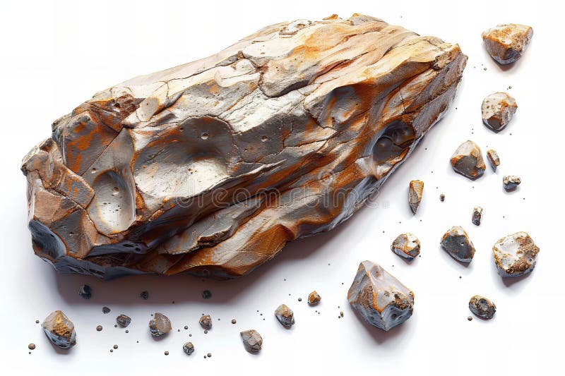 Illustration of Large Asteroid Rock and Small Rocks, D Game Asset on ...