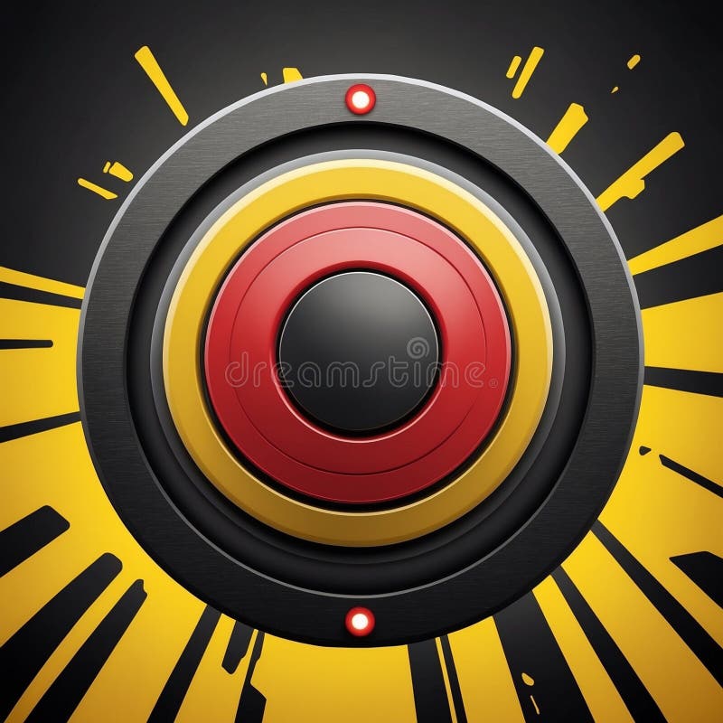 An Illustration of a Big Red Emergency Button with Black and Yellow ...