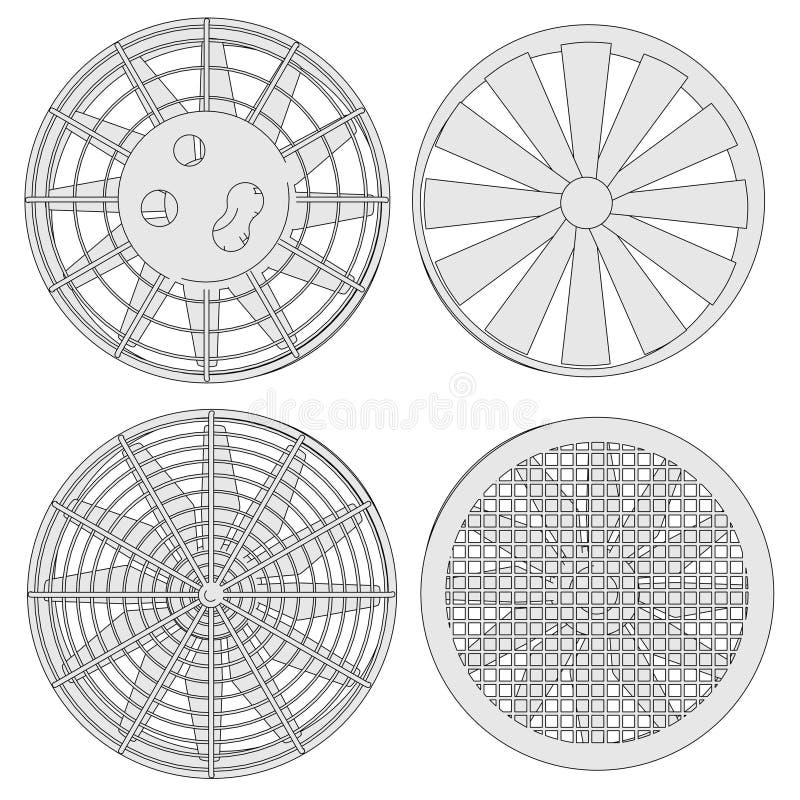 Illustration of large fans stock illustration. Illustration of ...