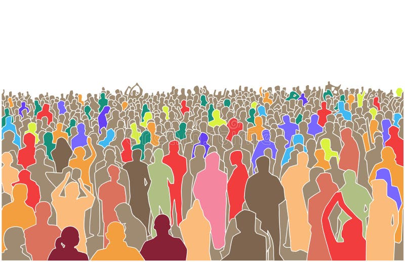 Colorful Crowd Of People Vector Stock Vector - Illustration of people ...