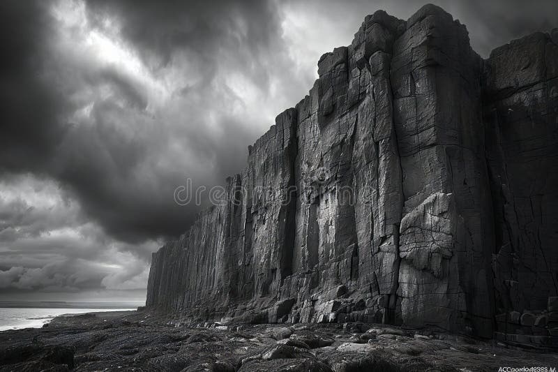 Illustration of Large Natural Rock Texture, Black and White, High ...