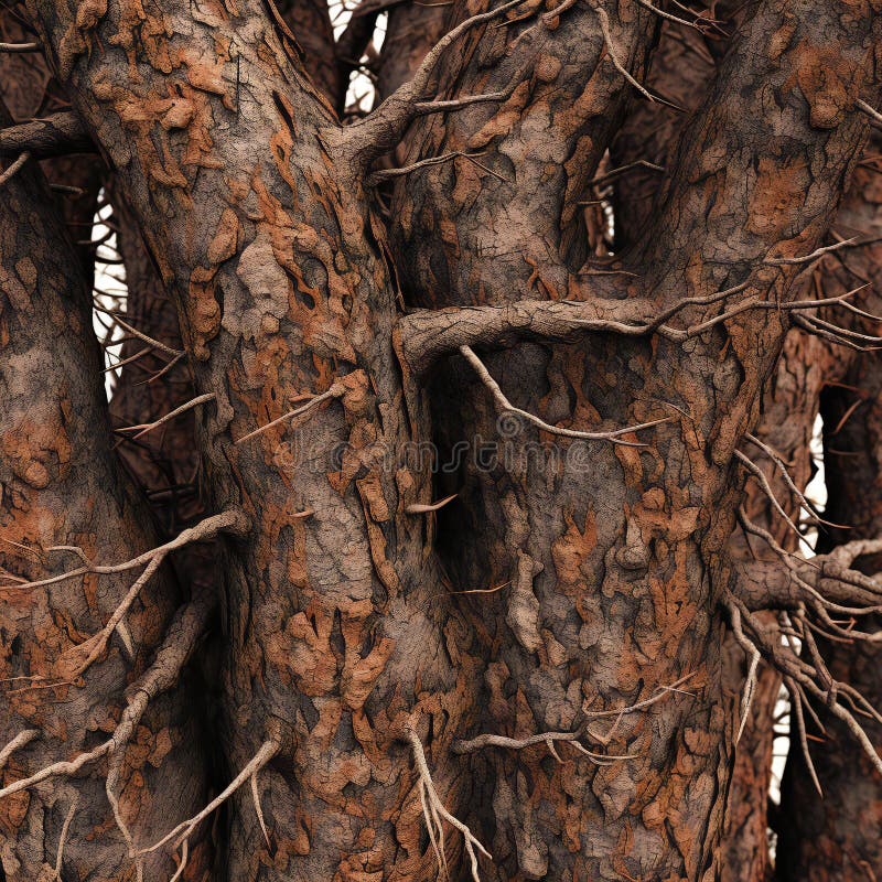 A Large Tree Trunk with Some Roots in it Stock Illustration ...