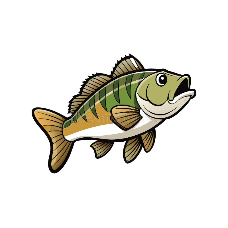 Illustration of a Largemouth Bass with Graphic Style Elements Stock ...