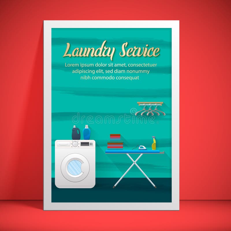 Laundry Service Banner Design Stock Vector - Illustration of header ...