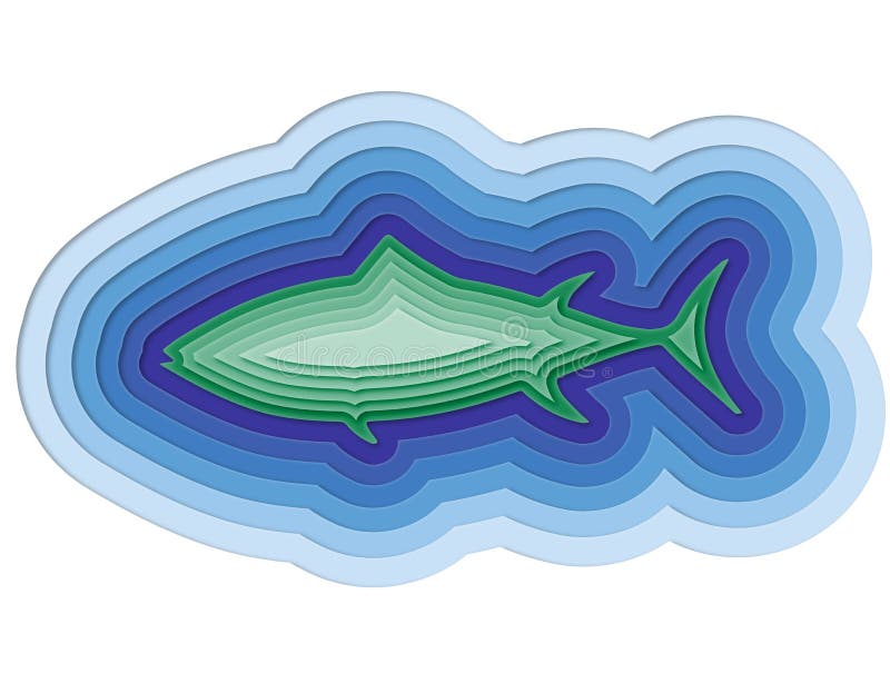 Illustration of a Layered Fish in the Ocean Stock Illustration ...