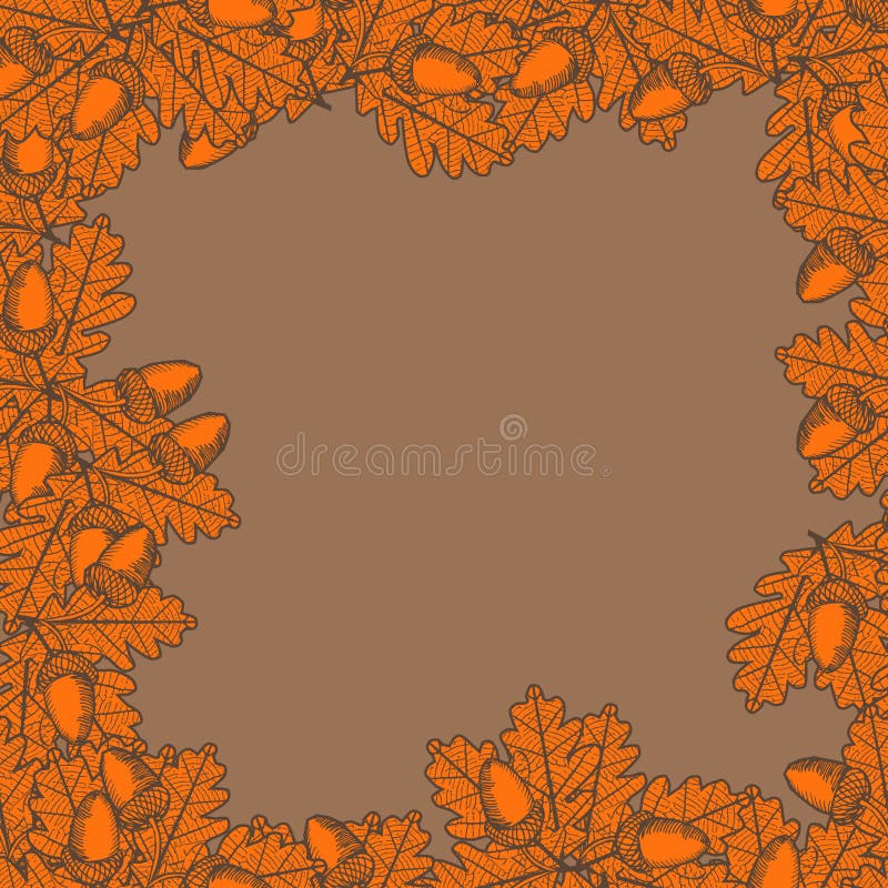 Illustration of Leaf with Acorn Stock Illustration - Illustration of ...