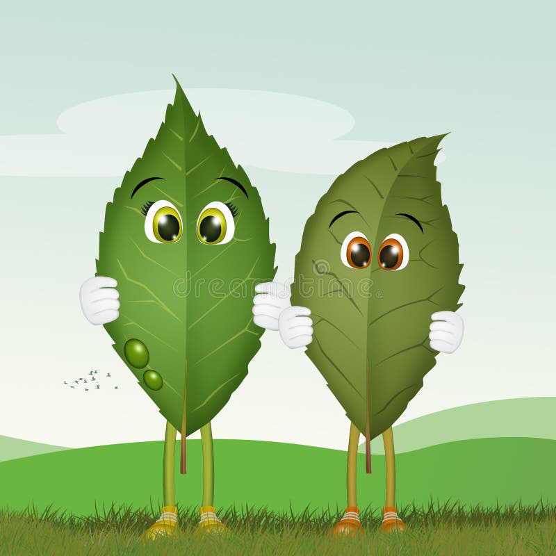 Illustration of Leaves Cartoon Stock Illustration - Illustration of ...