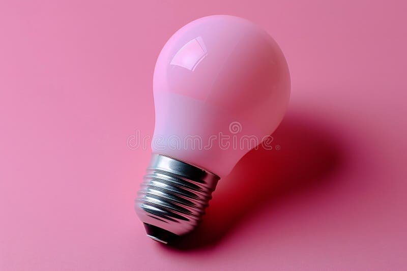 Led Light Bulb on Pink Background, Minimal Concept Studio Photography ...