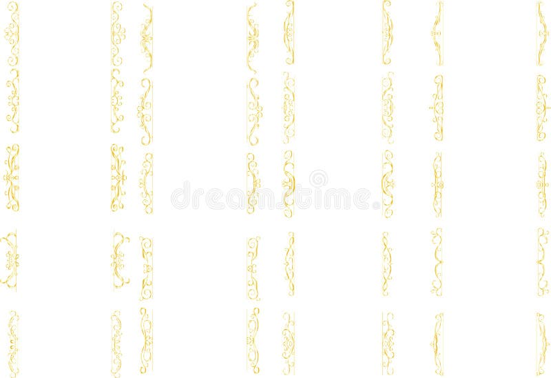 Gold Left and Right Antique Pattern Frame Set Stock Vector ...