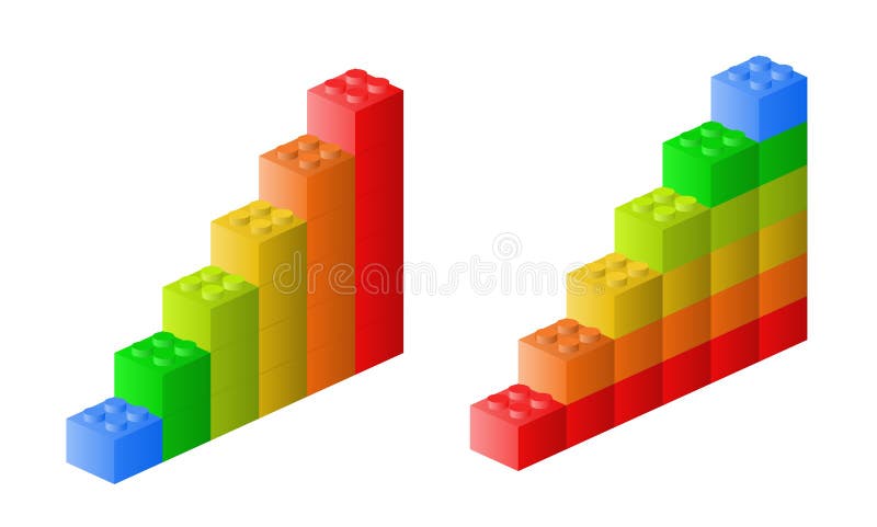 Lego graph stock vector. Illustration of color, stair - 30184746