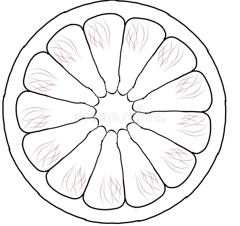 Illustration of a Lemon, Black on White. Cartoon Cut Lemon Stock ...