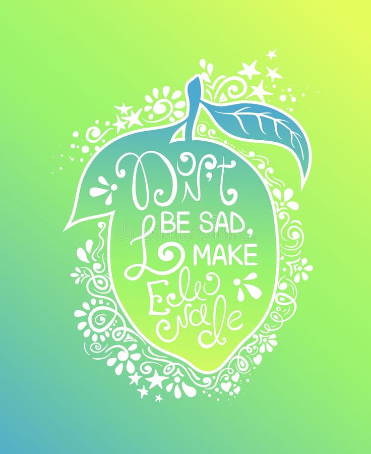 Illustration of Lemon and Hand Drawn Lettering. Stock Vector ...