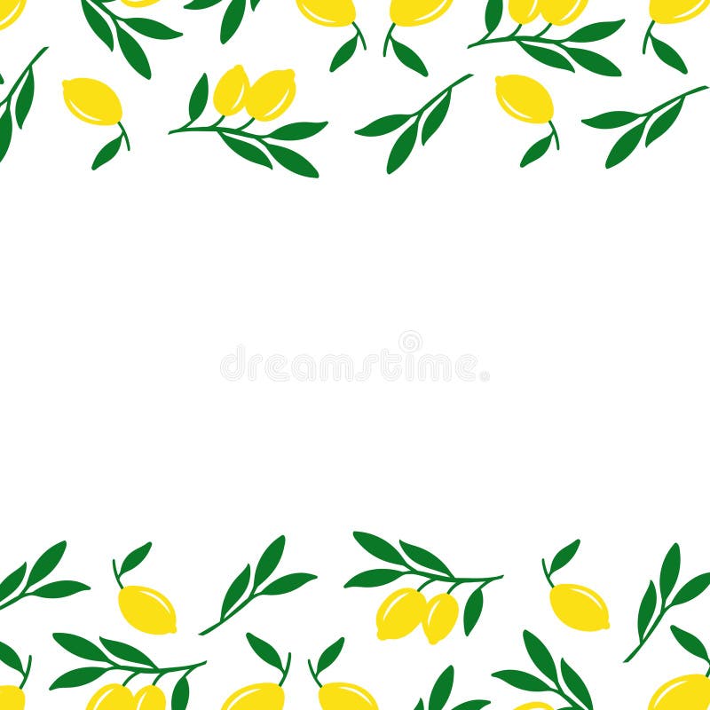 Illustration of Lemons. Border Stock Illustration - Illustration of ...