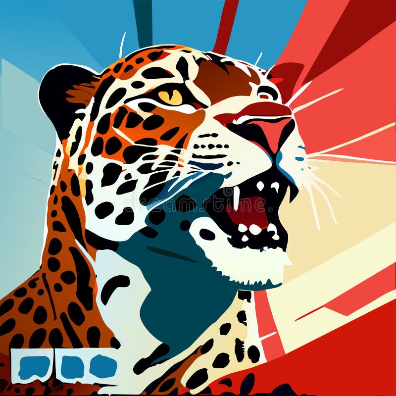 Illustration of a Leopard in the Style of Pop Art. Generative AI Stock ...