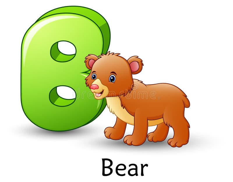 Letter B is for Bear Cartoon Alphabet Stock Vector - Illustration of ...