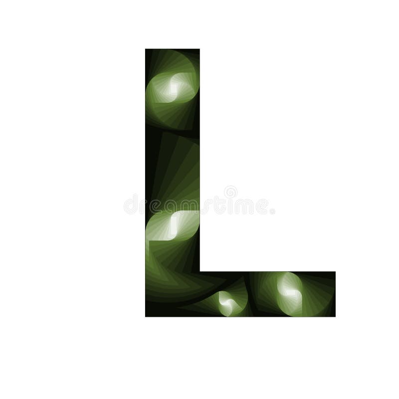 Illustration with the Letter L in Abstract Style and Green Gradient ...