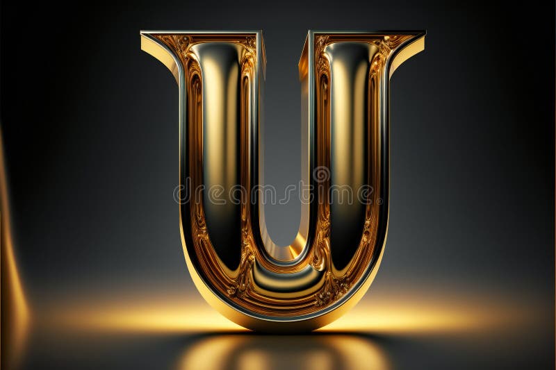 Letter Made of Realistic 3d Golden Shape, Abstract, Unique Stock ...
