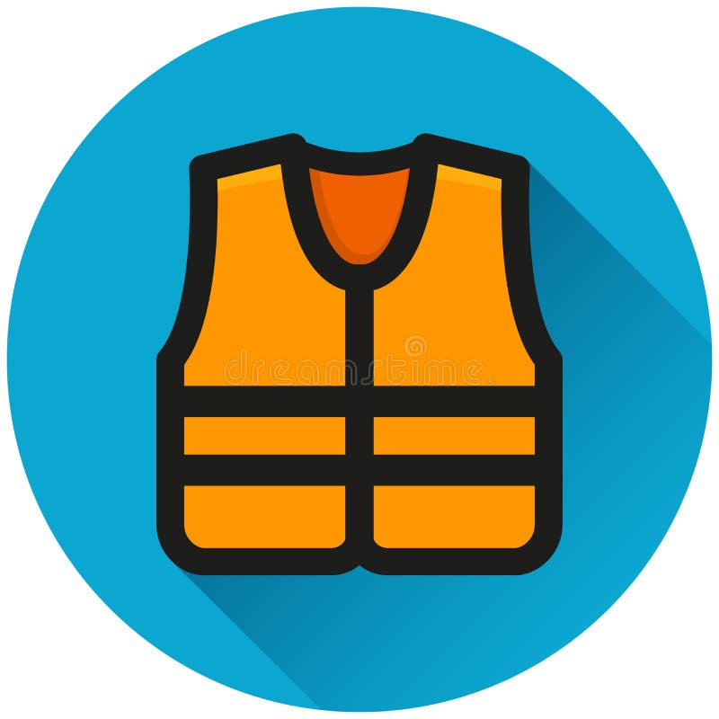 Life Jacket Circle Blue Icon Stock Vector - Illustration of life ...