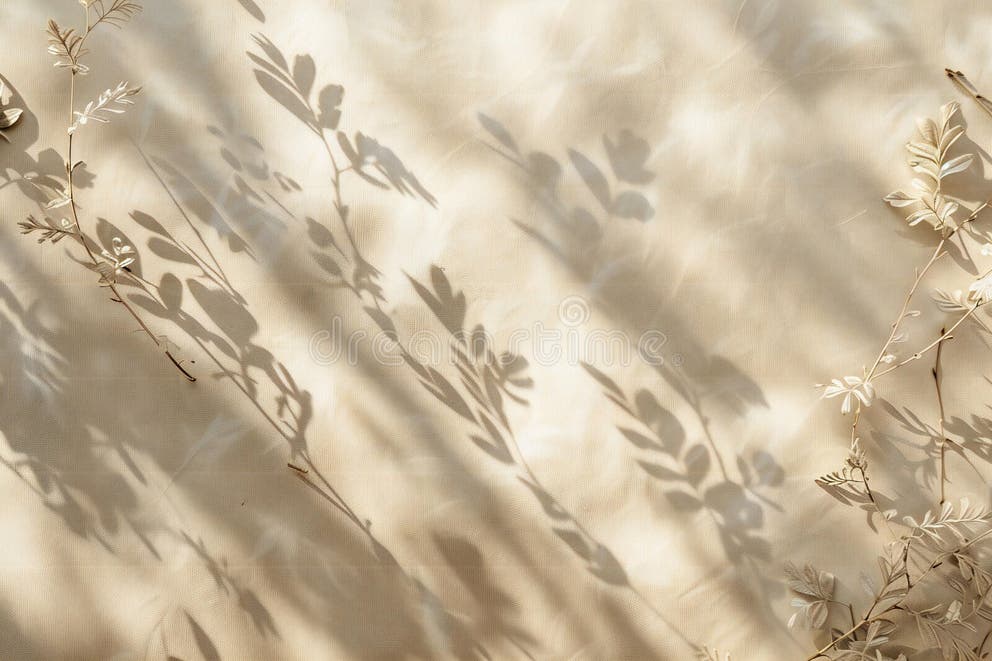A Light Beige Background with the Shadow of Plants and Trees on it ...