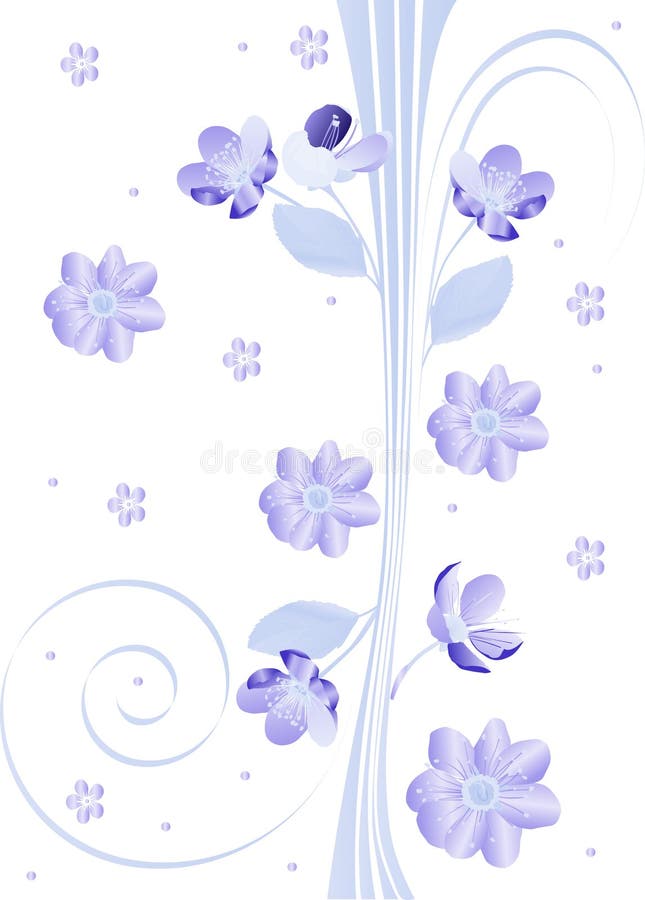 Illustration with Light Blue Flowers Stock Vector - Illustration of ...