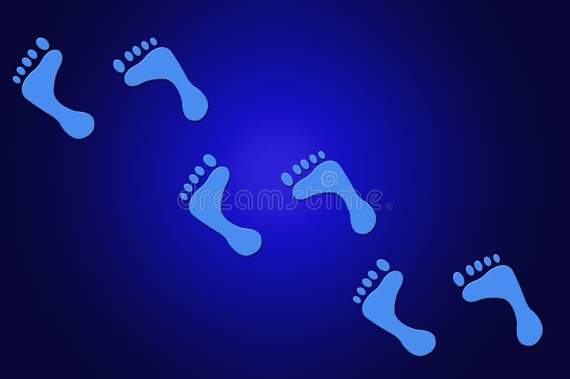 Illustration of Light Blue Foot Prints in Diagonal Stock Illustration ...