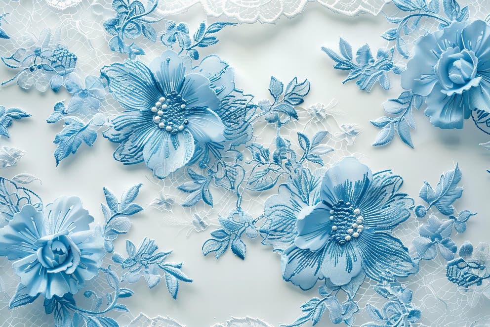 Light Blue Lace Pattern on a White Background in the Vintage Style ...