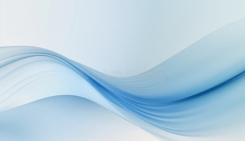 Illustration with Light Blue Modern Wave on White Background with ...