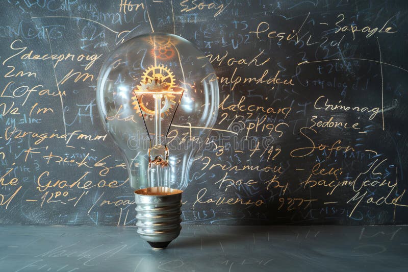Light Bulb with Gears Inside, Symbolizing Innovation and Creativity in ...
