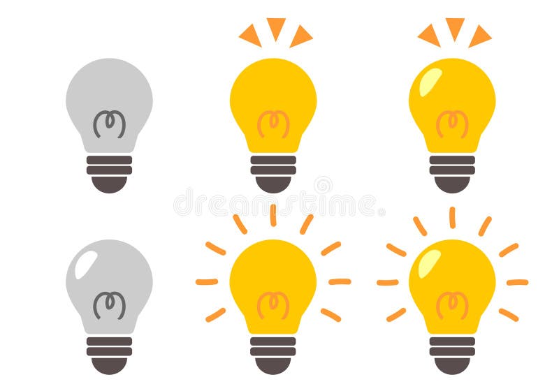 Illustration of a Light Bulb Glowing with a Flashing Image Stock Vector ...