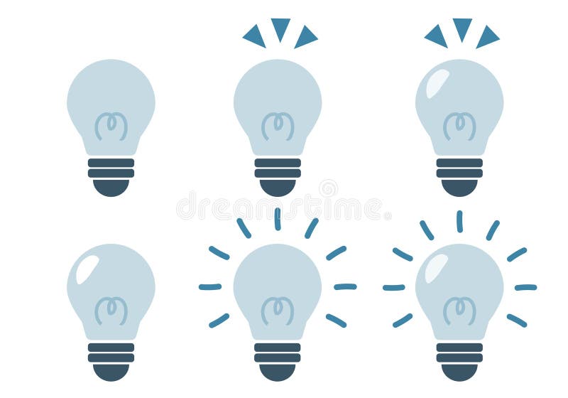 Illustration of a Light Bulb Glowing with a Flashing Image Stock Vector ...