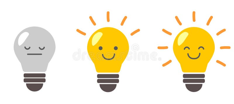 Illustration of a Light Bulb Glowing with a Flashing Image Stock Vector ...