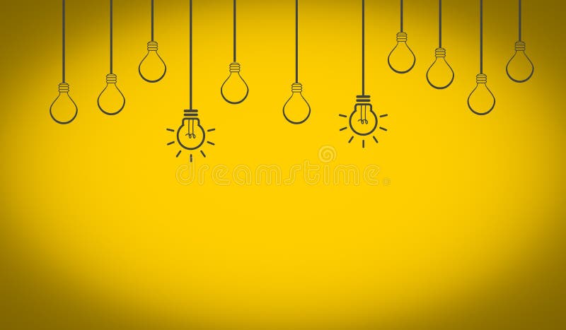 An Illustration of Light Bulb Symbols Isolated on a Yellow Background ...