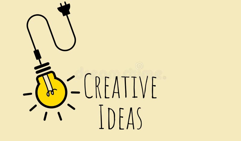 An Illustration of Light Bulb with Text CREATIVE IDEAS Stock ...