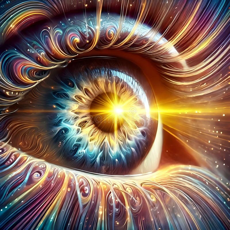 Illustration of a Light Source Reflected in the Eye Stock Illustration ...