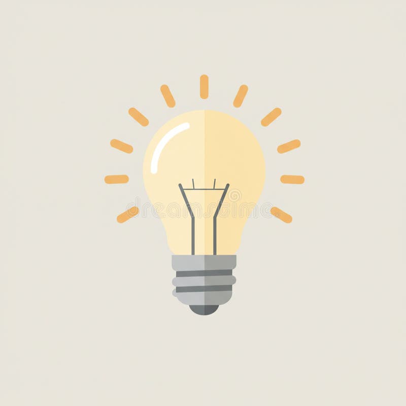 Illustration of a Lightbulb with a Glowing Effect. the Bulb is Depicted ...