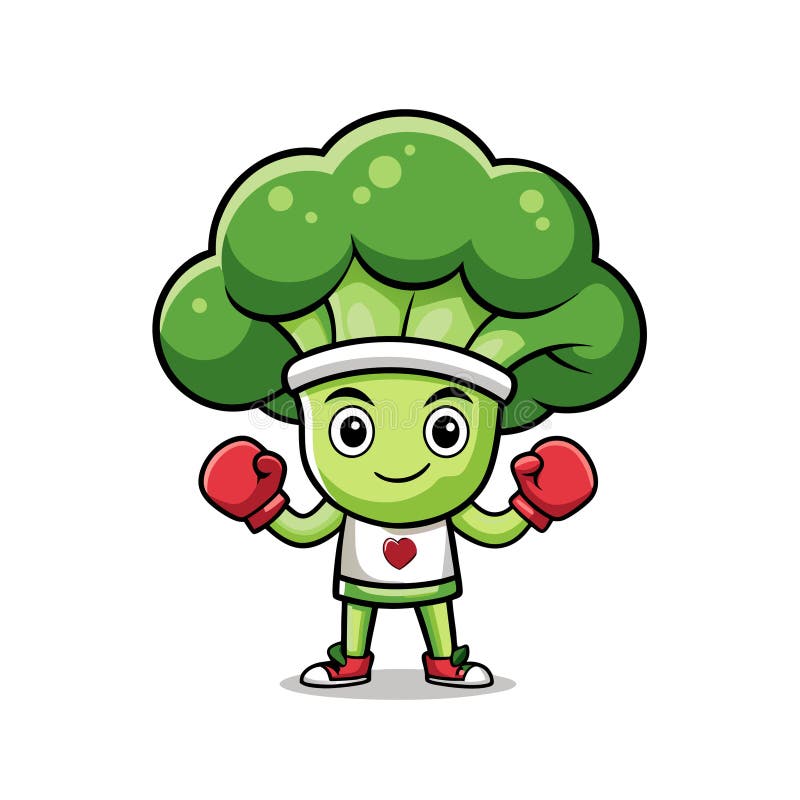 Illustration of Lightheaded Broccoli Boxing Stock Illustration ...