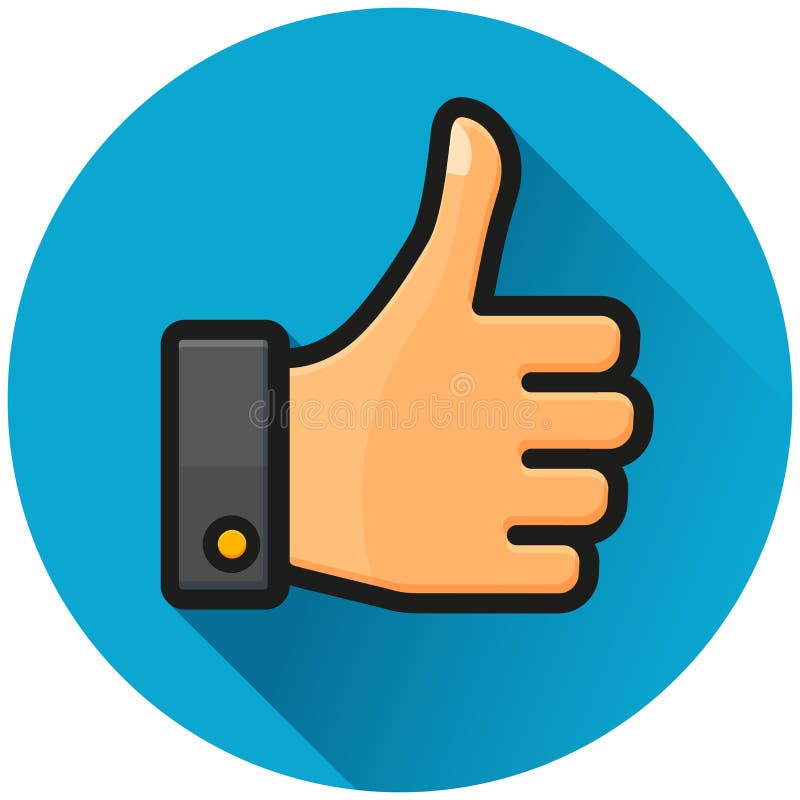 Like Circle Blue Icon Concept Stock Vector - Illustration of hand ...