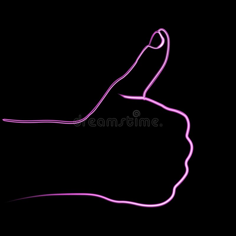 Illustration of Like with Neon Effect. Stock Vector - Illustration of ...