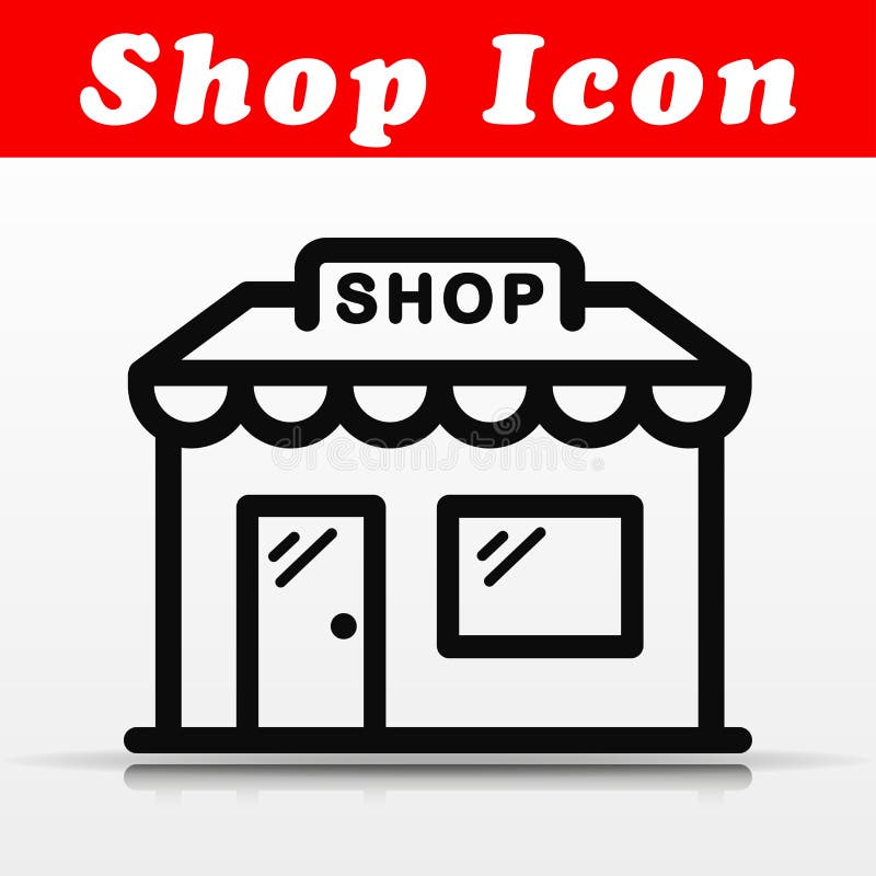 Line Shop Vector Icon Design Stock Vector - Illustration of outlet ...