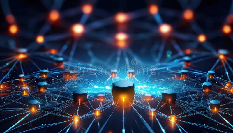 Illustration of the Linked World of Stock Photo - Image of online ...