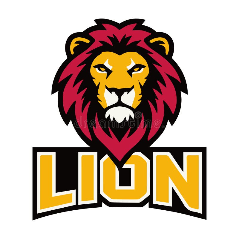 An Illustration of a Lion Mascot Logo with the Text "LION" Stock ...