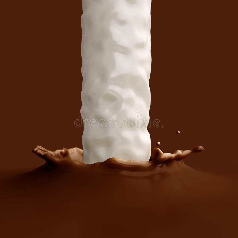 Illustration of Liquid Pouring with Splashes Against Color Background ...